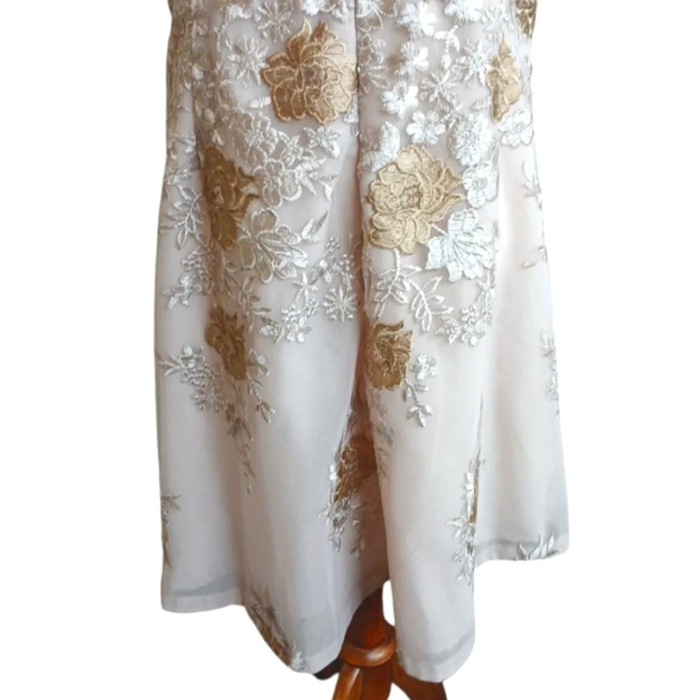 Calvin Klein | Dresses | Calvin Klein Embroidered Nudeblush Midi Off ...